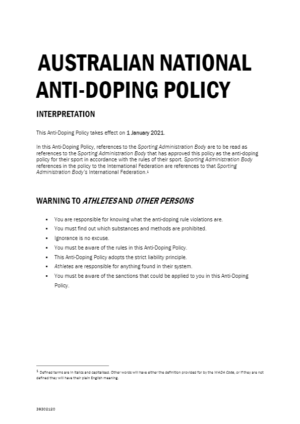 New Anti-Doping Policy adopted by Australian Fencing | Australian ...